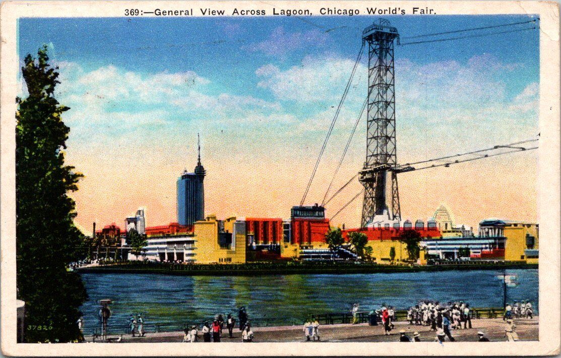 Illinois Chicago World's Fair General View Across Lagoon 1933 | United ...