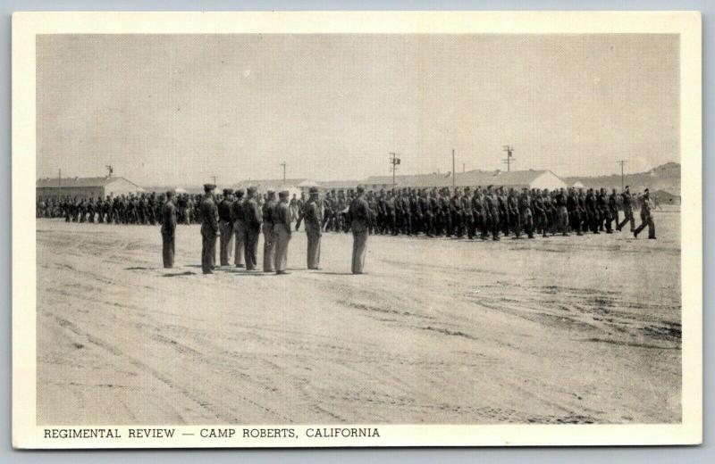 Camp Roberts CaliforniaRegimental ReviewWWII B&W Postcard | United ...