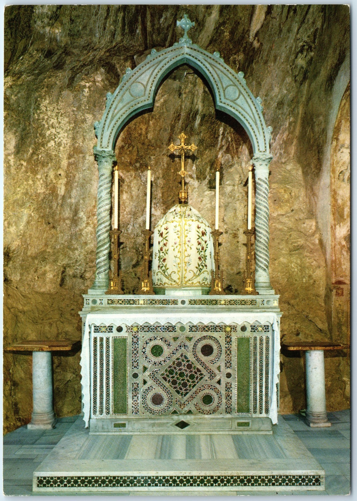 c1970s Subiaco, Italy Sacro Speco Cosmatesque Altar 13th Century Chrome ...