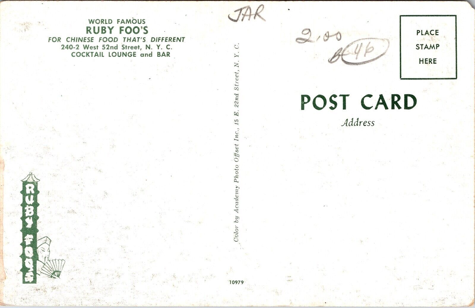 Famous Ruby Foos Chinese Cocktail Lounge & Bar New York City Chrome ...