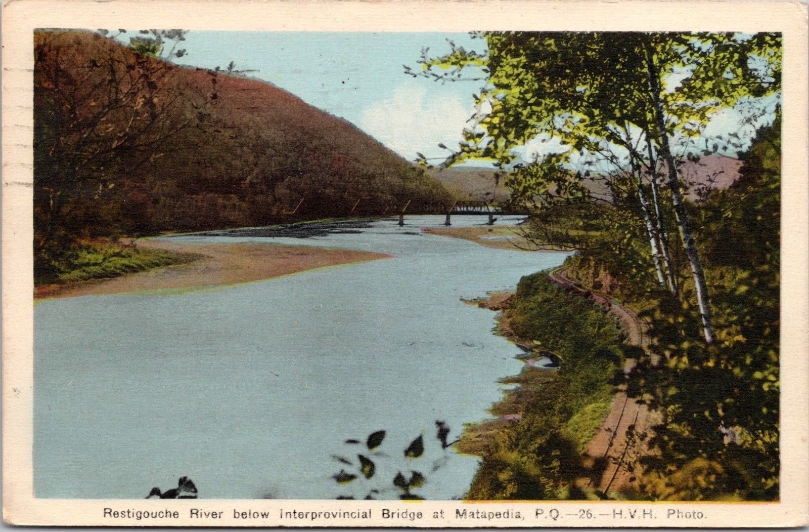 Restigouche River Interprovincial Bridge Matapedia QC Que c1942 ...