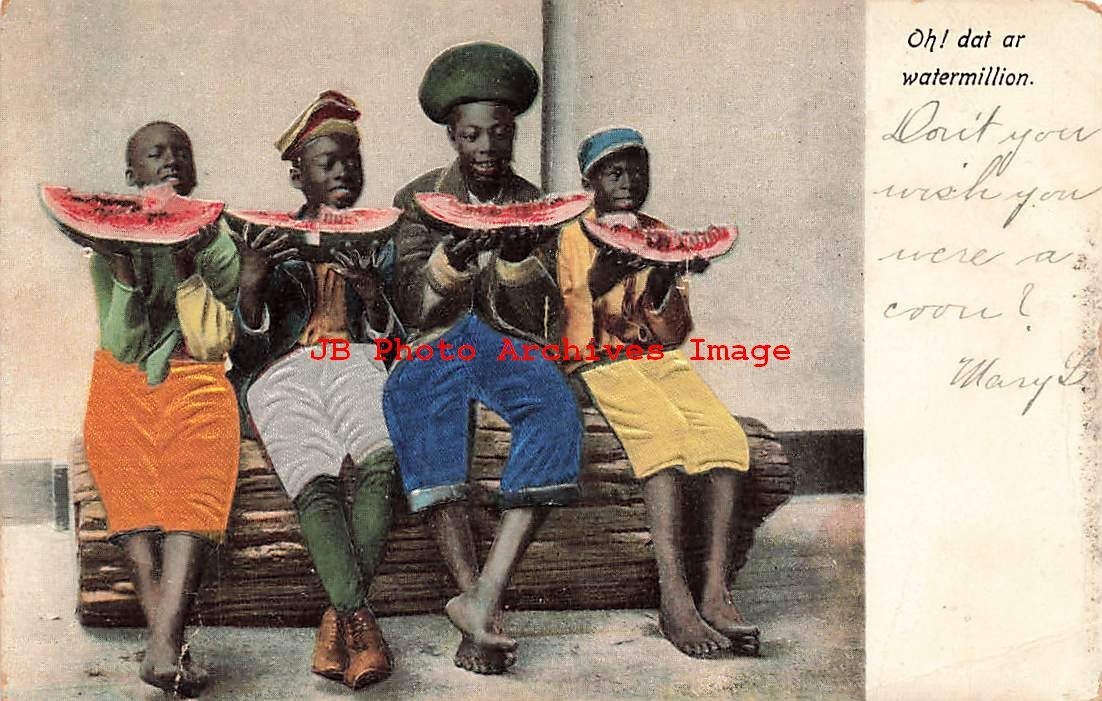 313887-Black Americana, IPC No 78-7, Oh! Dat Ar Watermillion,Boys Eat ...