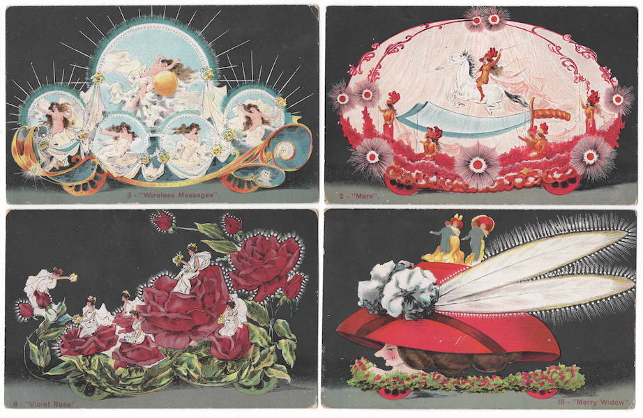 Eight Postcards Priests of Dallas Parade Floats in Kansas City ...