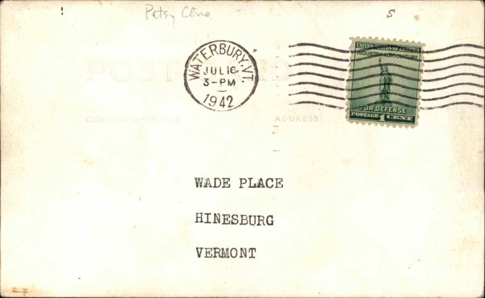 Dude Ranch Cowboys Cowgirls Patsy Cline Written on Back Waterbury VT ...