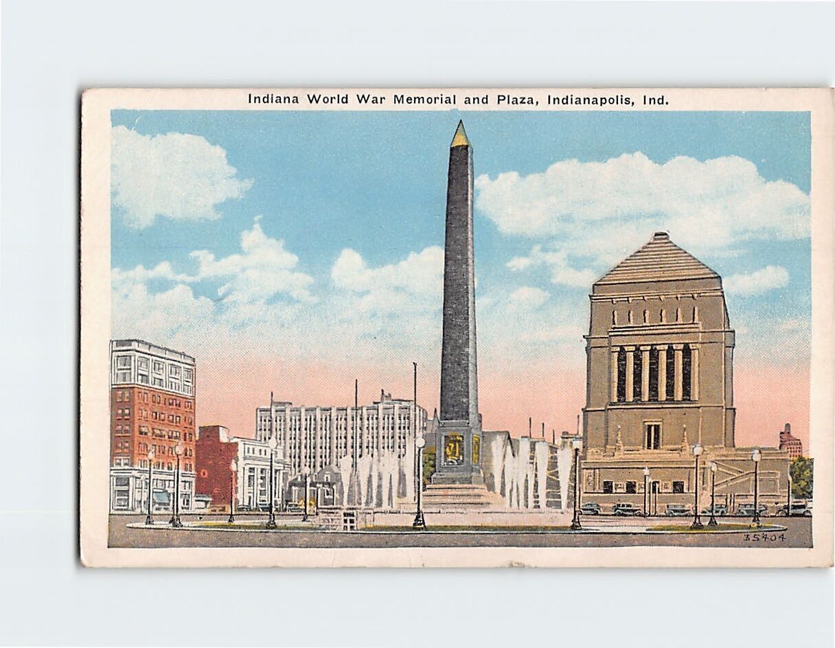 Postcard Indiana World War Memorial and Plaza, Indianapolis, Indiana ...