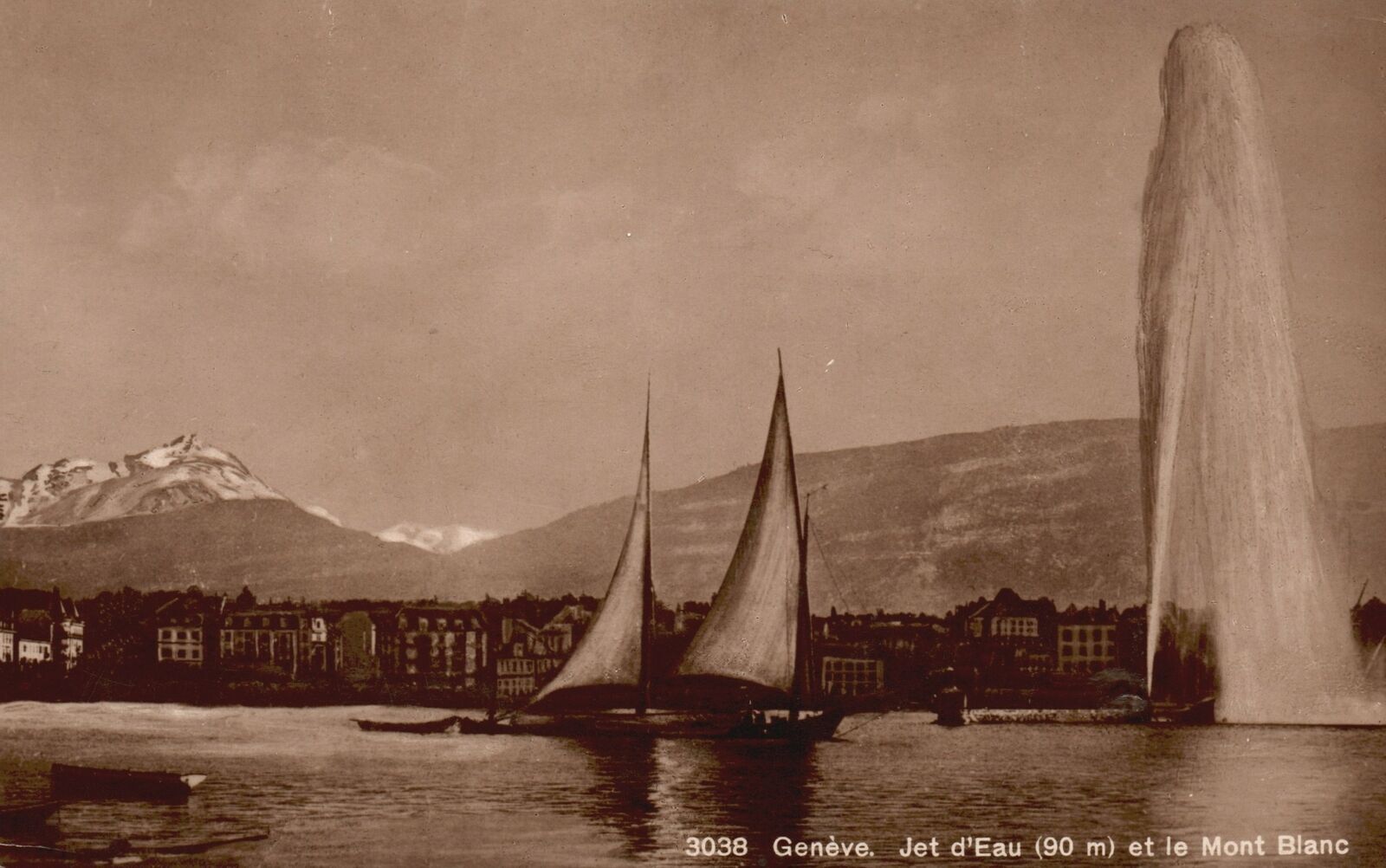 Vintage Postcard Geneve Jet D'Eau Et Le Mont Blanc Water Fountain ...