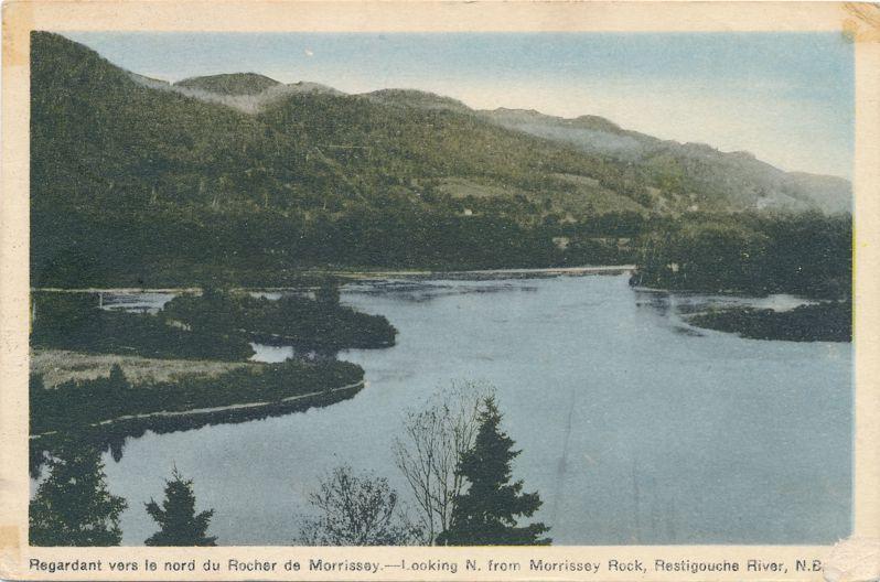 Restigouche River NB New Brunswick looking North from Morrissey Rock ...