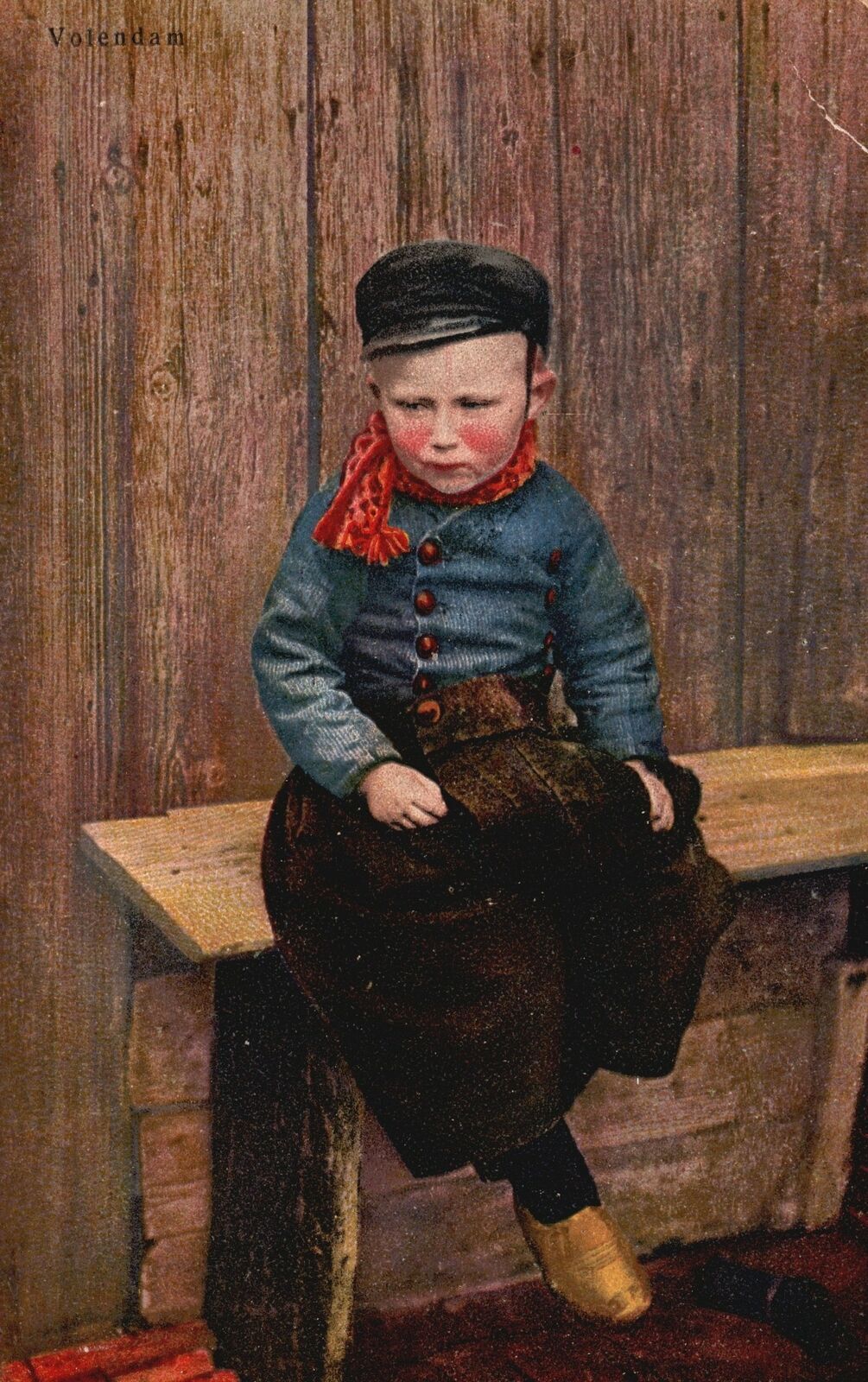 Vintage Postcard Sad Sad Little Boy Sitting On The Balcony Chair ...