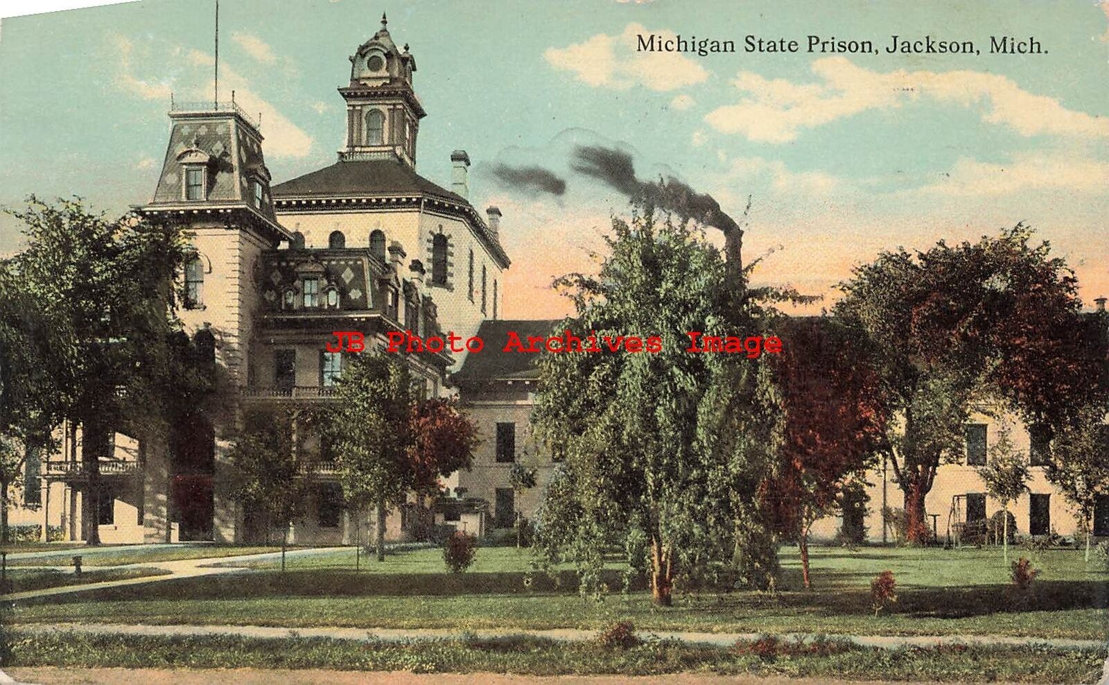 MI, Jackson, Michigan, State Prison, Exterior View, 1912 PM, SH Knox ...