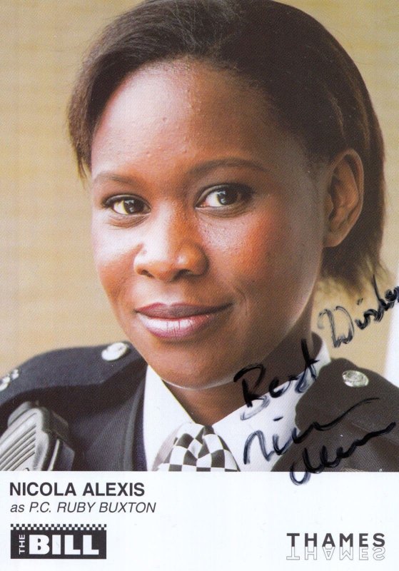 Nicola Alexis as PC Ruby Buxton in ITV The Bill Hand Signed Cast Card ...