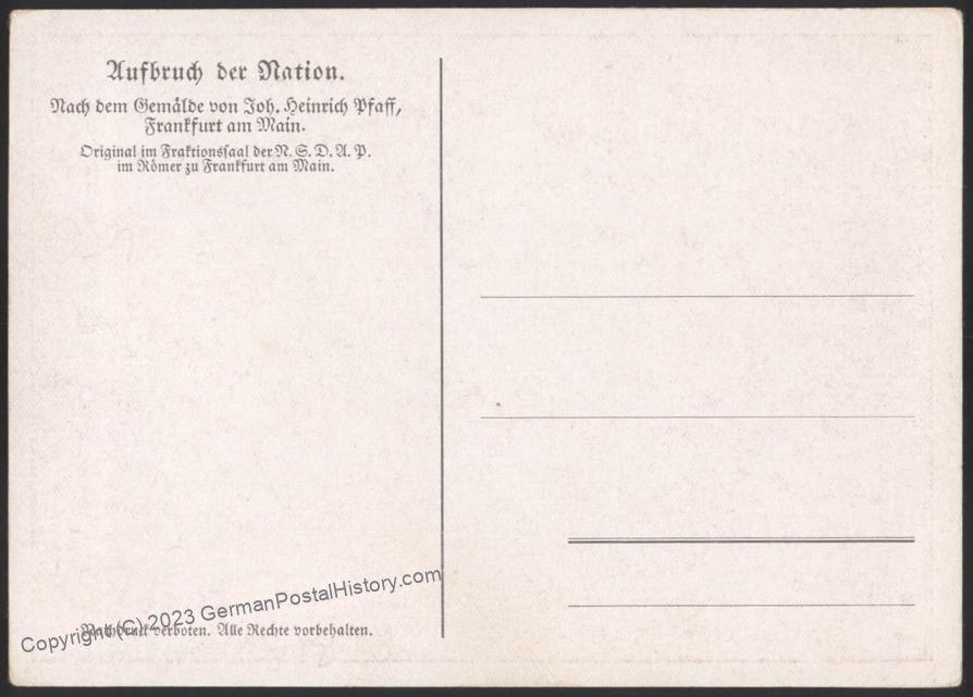 3rd Reich Germany 1932 Adolf Hitler Birth of a Nation Postcard UNUSED ...