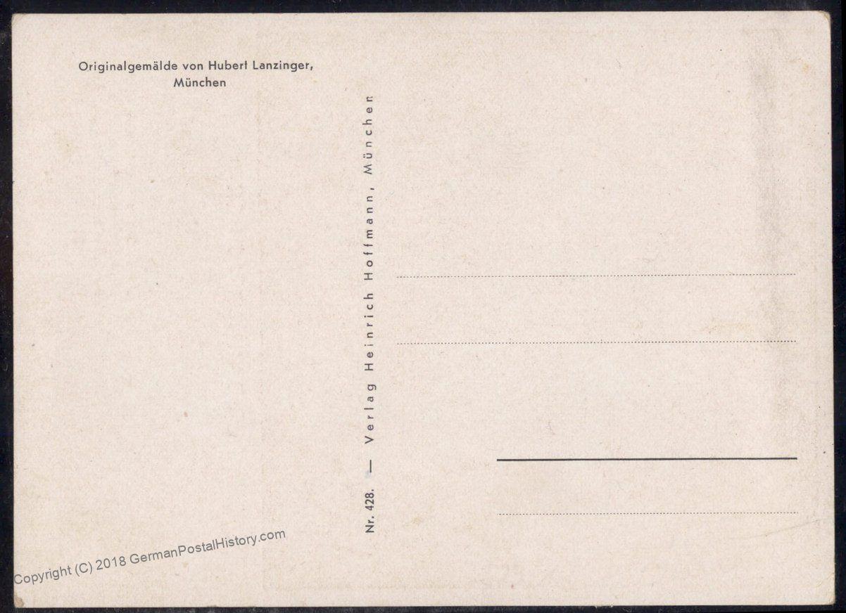 3rd Reich Germany Hitler as White Knight Flagbearer Propaganda Card ...
