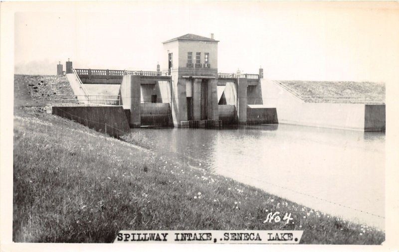 J47/ Seneca Lake Ohio RPPC Postcard c1950s Spillway Intake Dam 117 ...