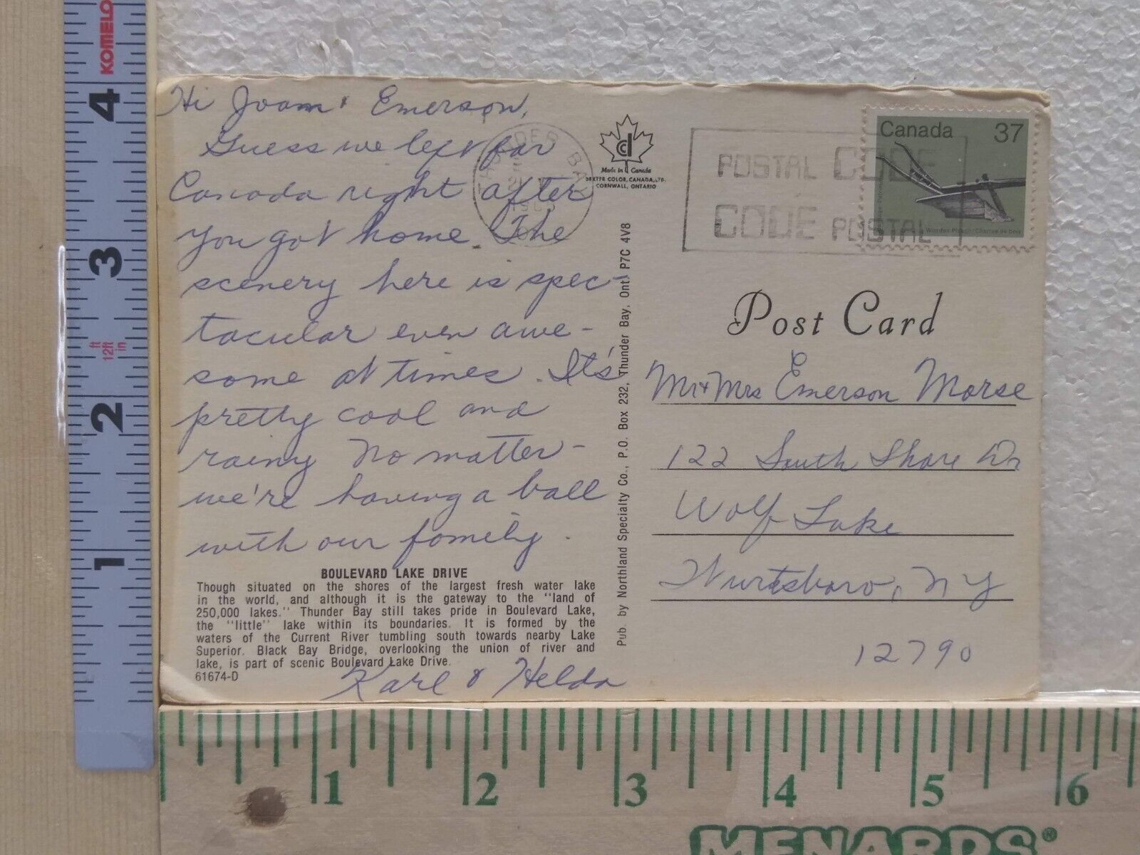 Postcard Black Bay Bridge and the Current River Rapids, Thunder Bay ...