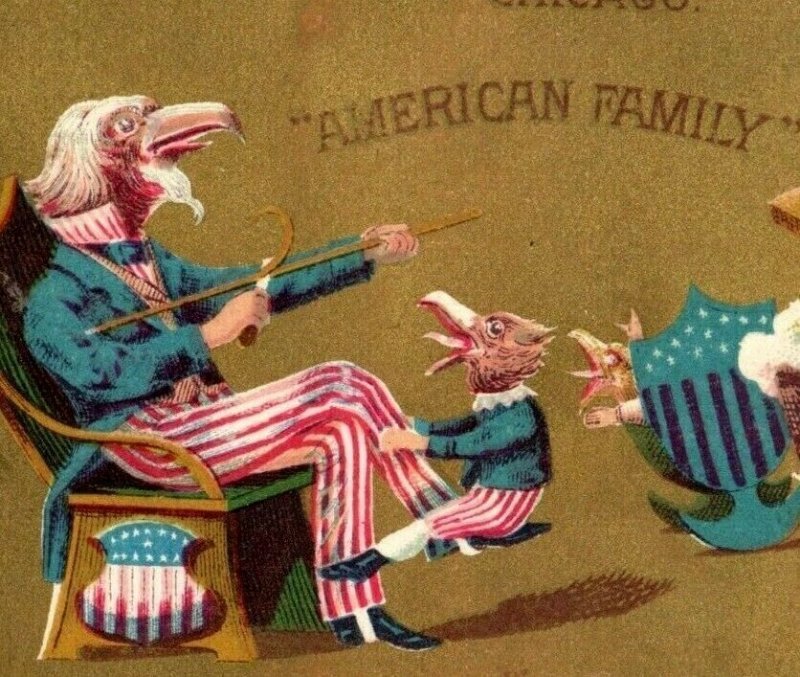 1880s-90s American Family Soap Anthropomorphic Uncle Sam Eagle Wife ...