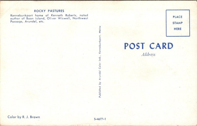 Vtg Kennebunkport Maine ME Home of Author Kenneth Roberts Chrome View ...