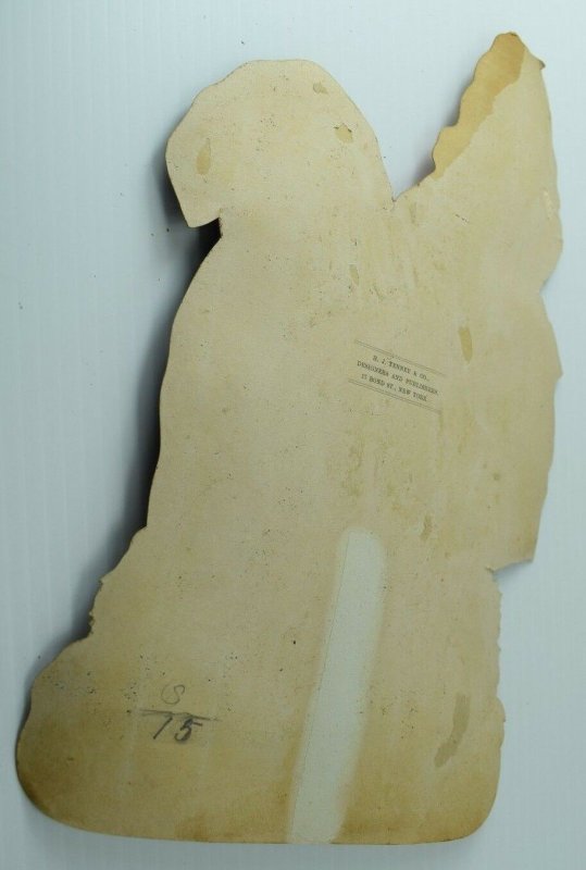 H.J. Tenney & Co Counter Standie Girl & Dog Die Cut Victorian 11 3/4 ...
