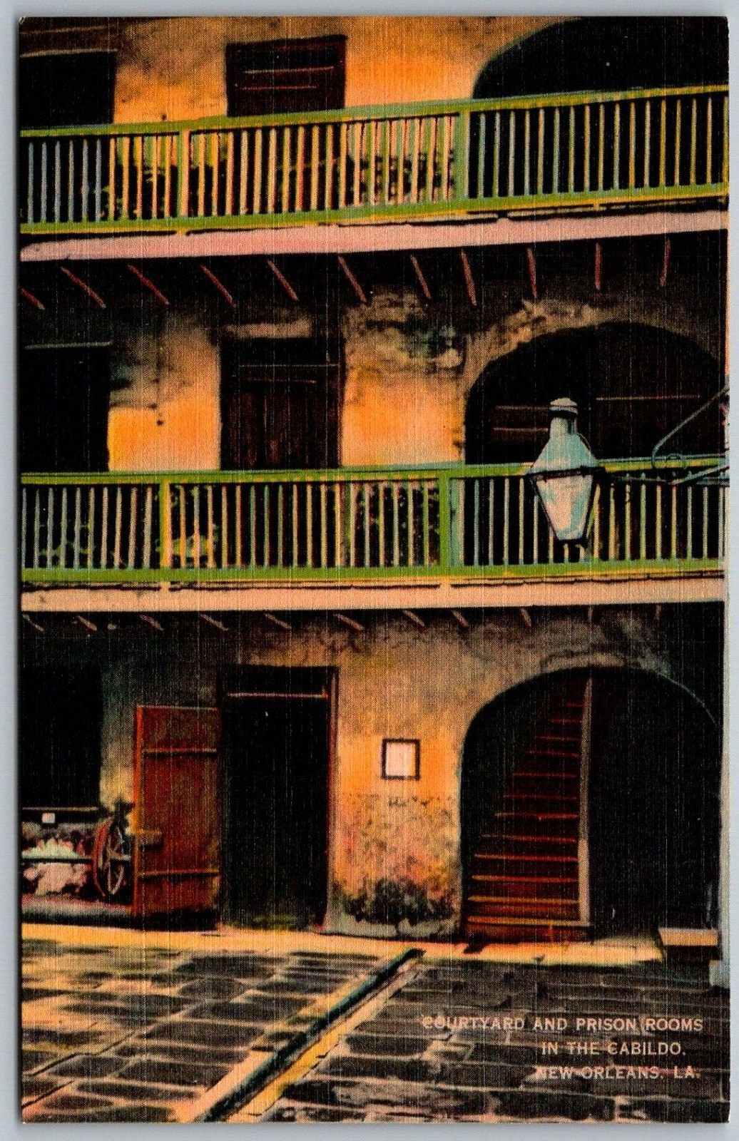 New Orleans Louisiana 1940s Postcard Courtyard Prison Rooms Cabildo ...