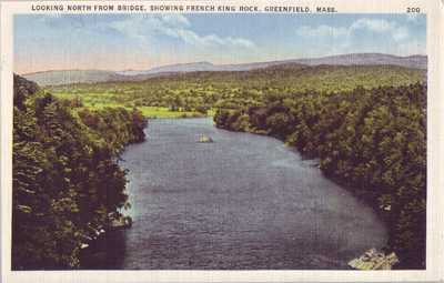 Greenfield MA - North from bridge, French King Rock 1930s | United ...