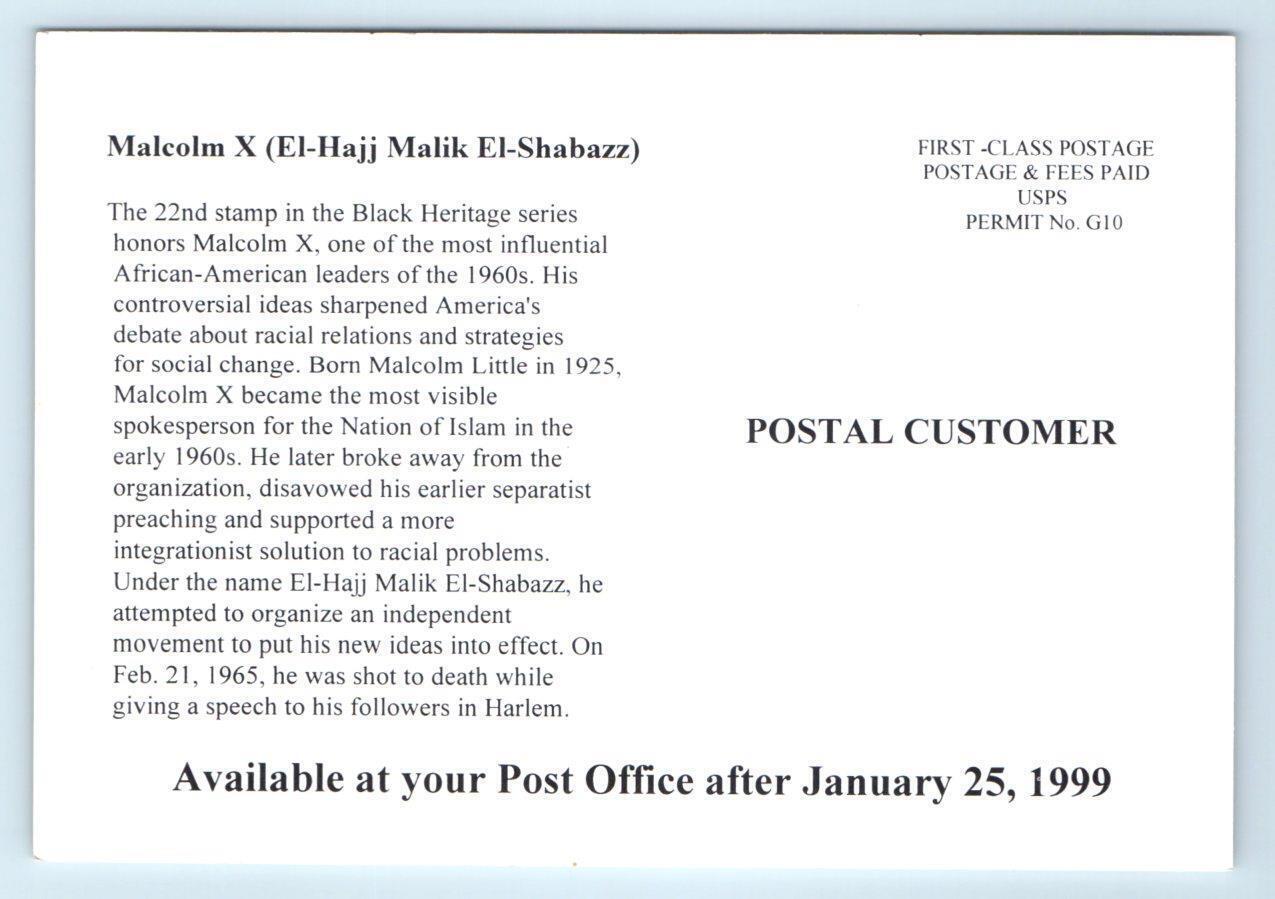 Civil Rights Activist MALCOLM X ~ Black Heritage Stamp Art 4"x6 ...