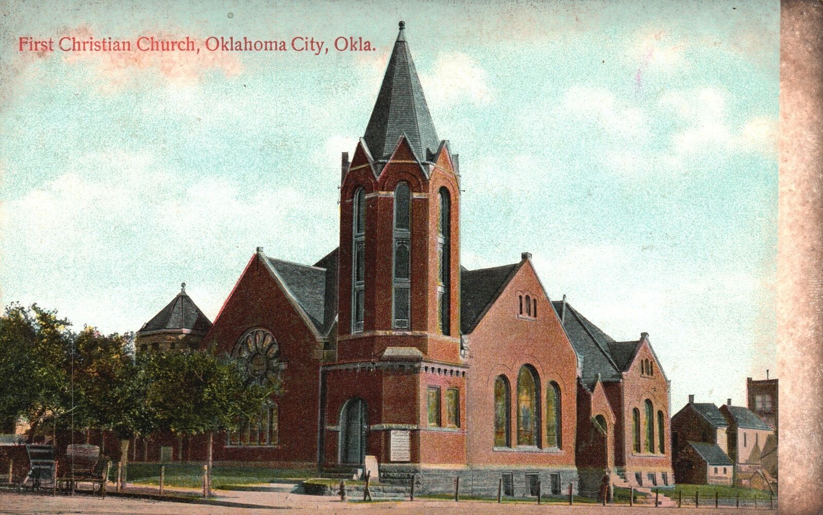 Vintage Postcard 1910's First Christian Church Oklahoma City Oklahoma ...
