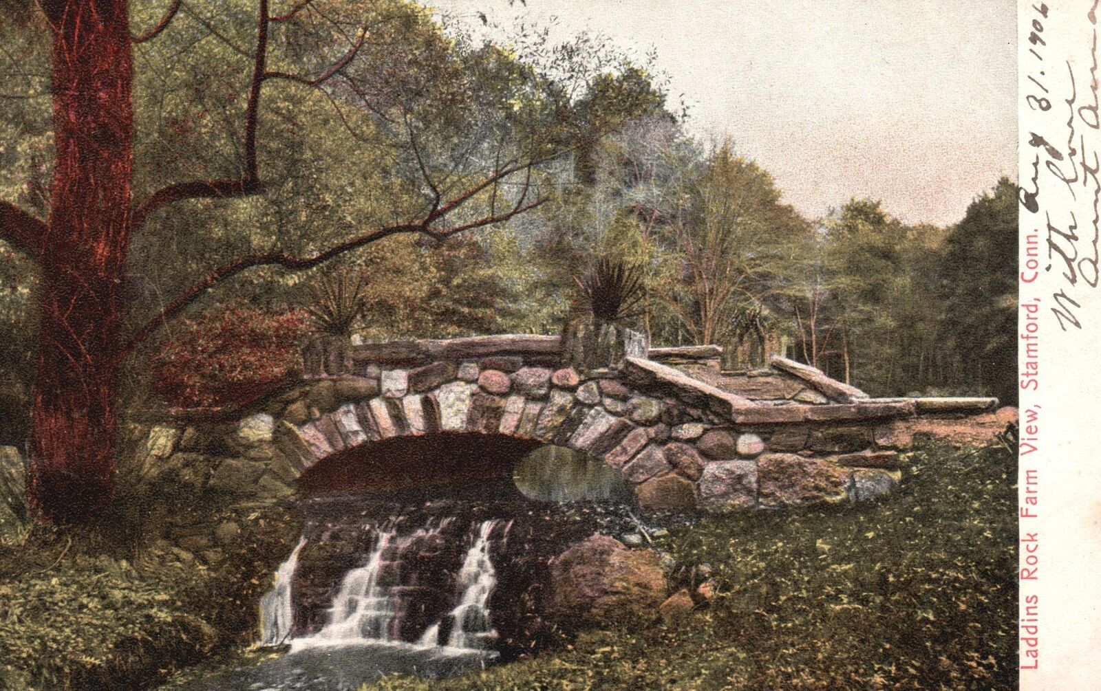 Vintage Postcard 1906 Laddins Rock Farm Bridge View Stamford ...