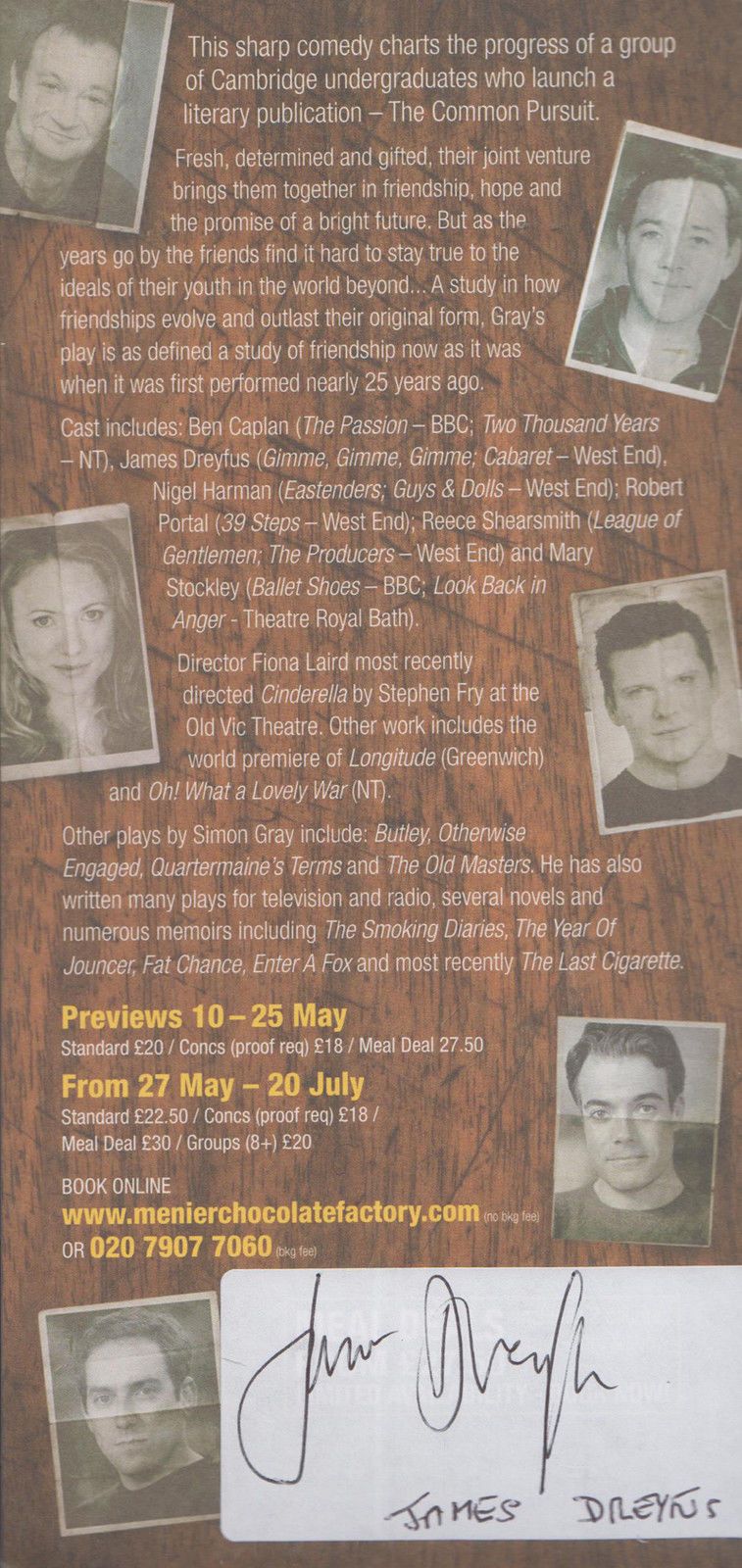 James Dreyfus The Thin Blue Line Common Pursuit Hand Signed Theatre ...