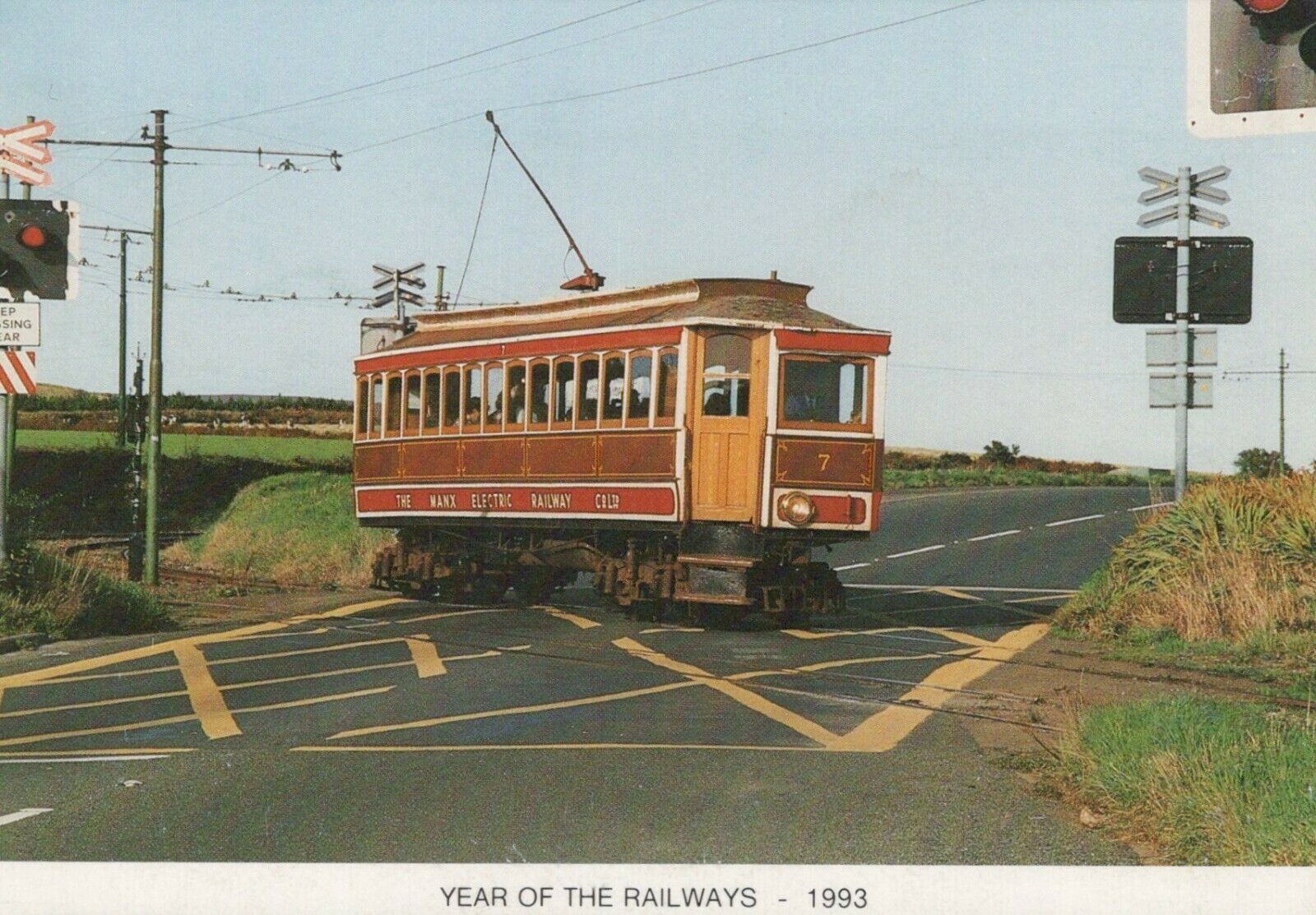 Transport Postcard-Manx Electric Railway Tram No 7 at Baldromma. Posted ...