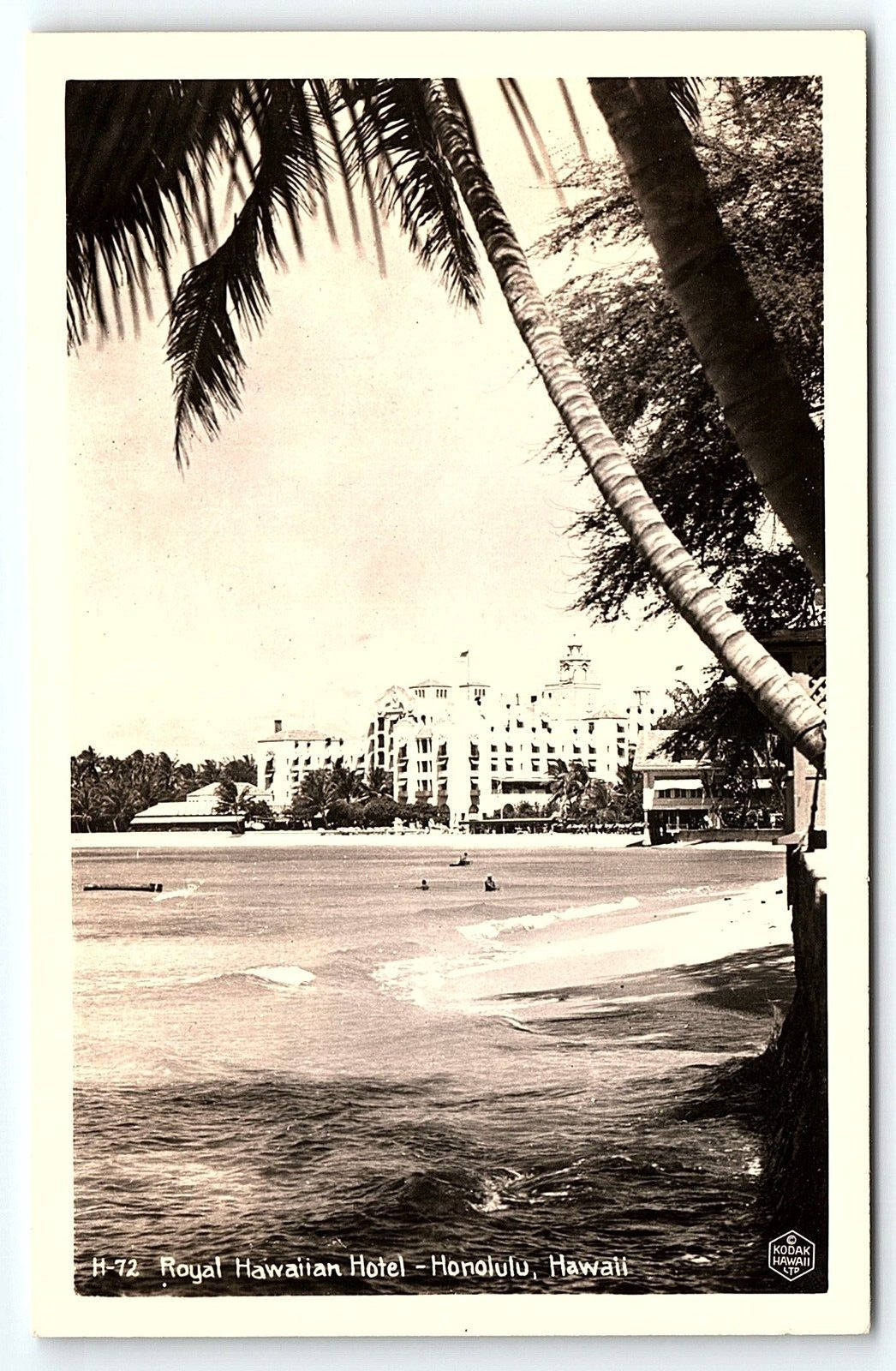 1930s Honolulu Hawaii Royal Hawaiian Hotel Beachside Rppc Postcard ...