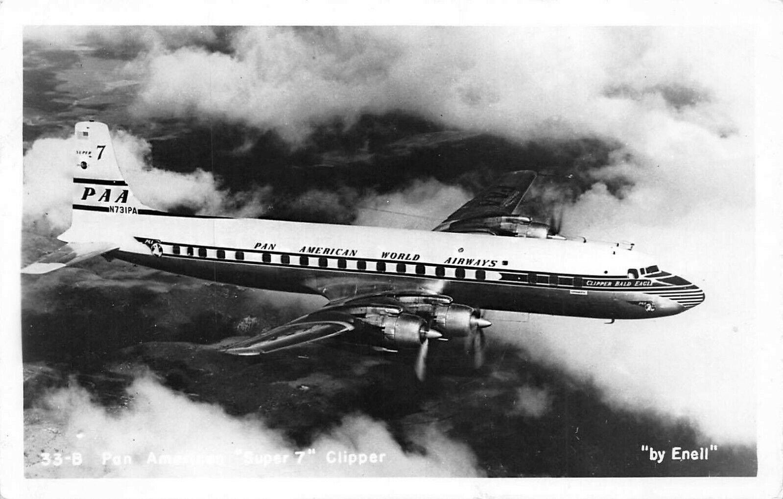 Pan American World Airways Super-7 Clipper Airplane Photo #33-B By ...