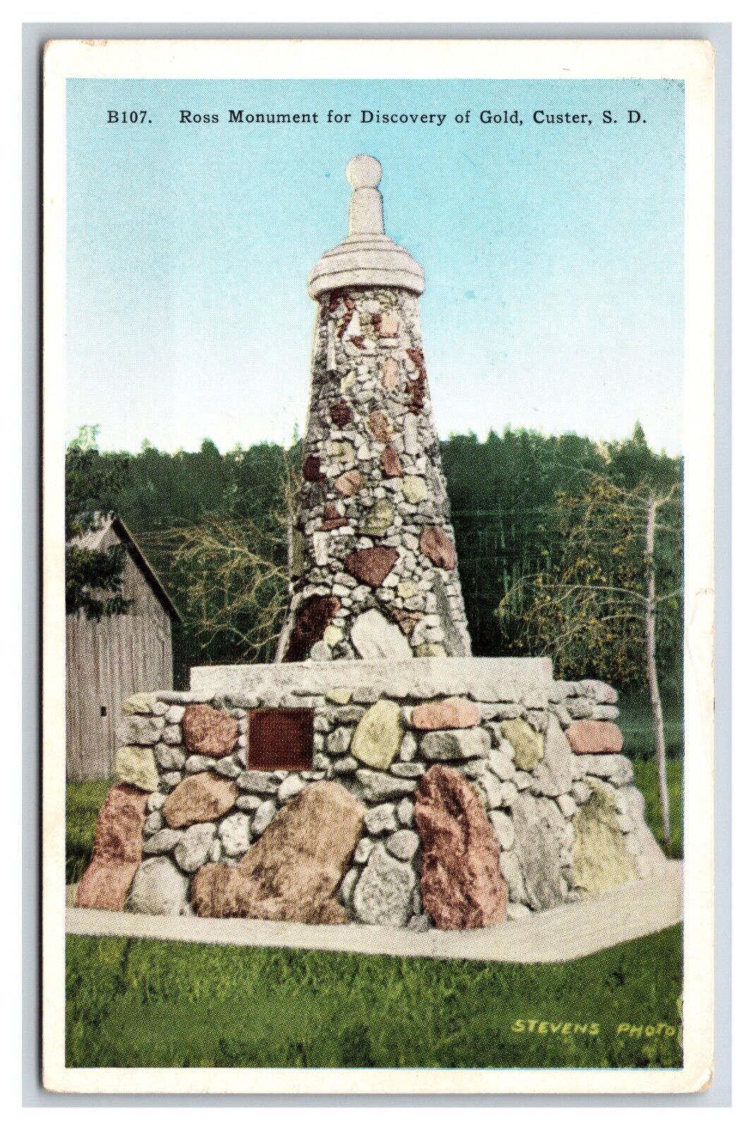 Ross Gold Discovery Monument Custer South Dakota SD UNP WB Postcard S15 ...