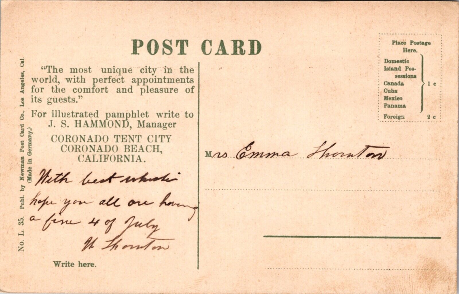 PC America's Greatest Resort Tent City Hotel Del Coronado San Diego ...