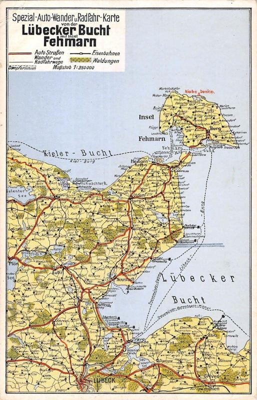 us222 lubecker bucht fehmarn germany map lubeck auto road map 1940 ... us222 lubecker bucht fehmarn germany map lubeck auto road map 1940 ...