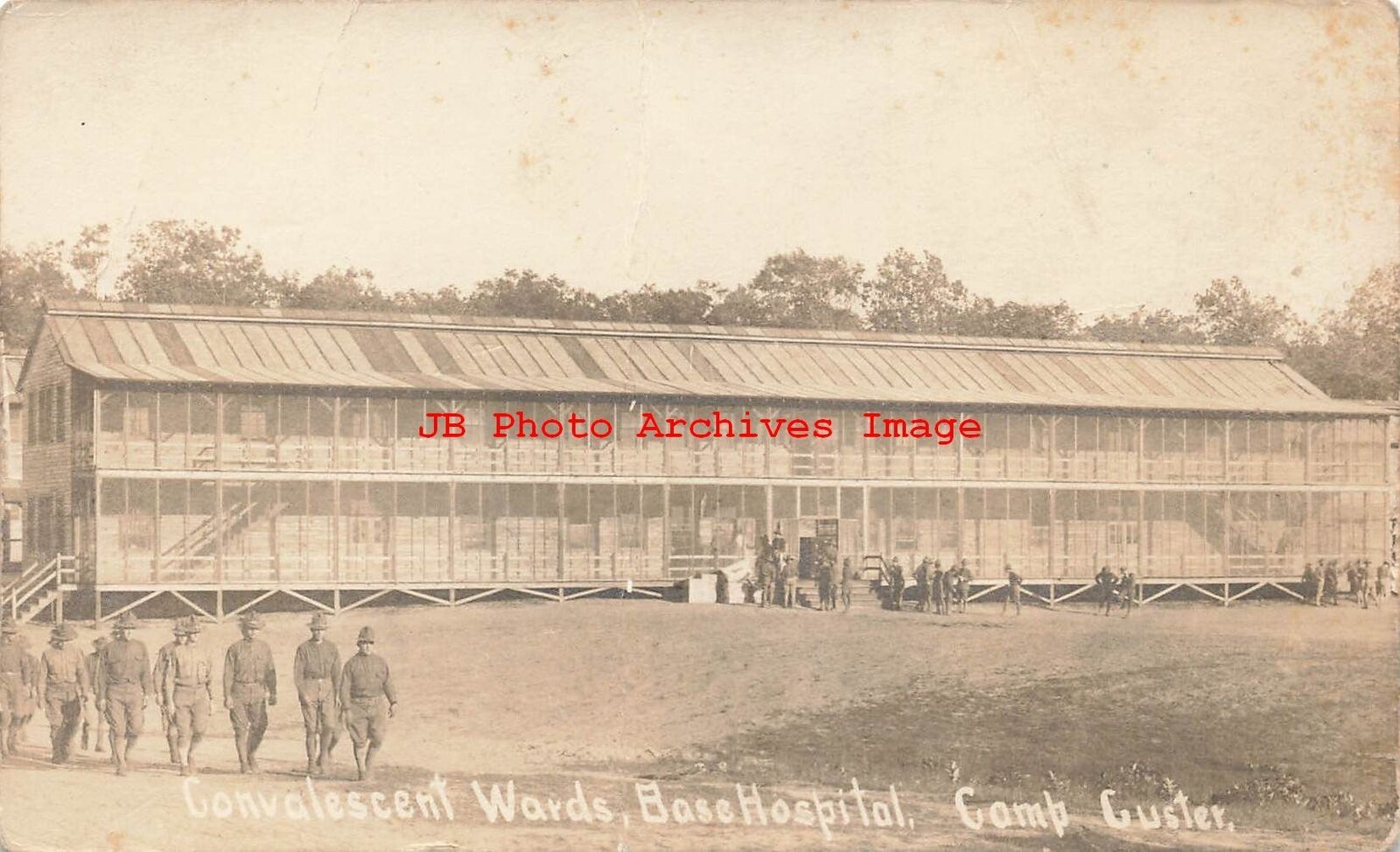 MI, Battle Creek, Michigan, RPPC, Camp Custer, Base Hospital ...
