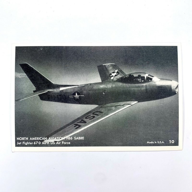 Postcard Aviation Airplane North American F86 Sabre Jet Fighter 1940s ...