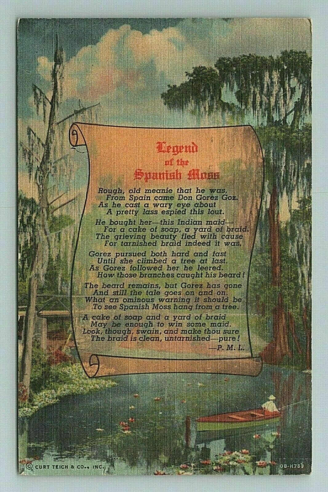Legend of the Spanish Moss Poem Postcard | Other / Unsorted, Postcard ...