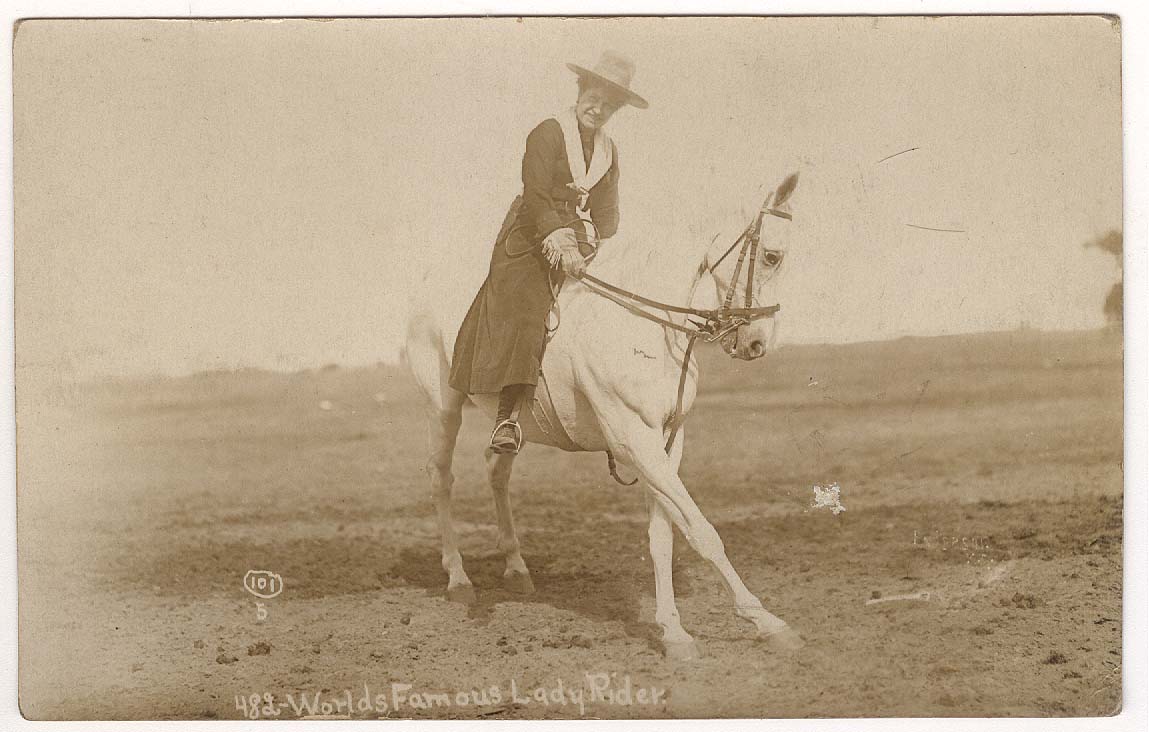 RPPC, Worlds Famous Lady Rider ? Dorothy Morrell ? | Topics - Animals ...