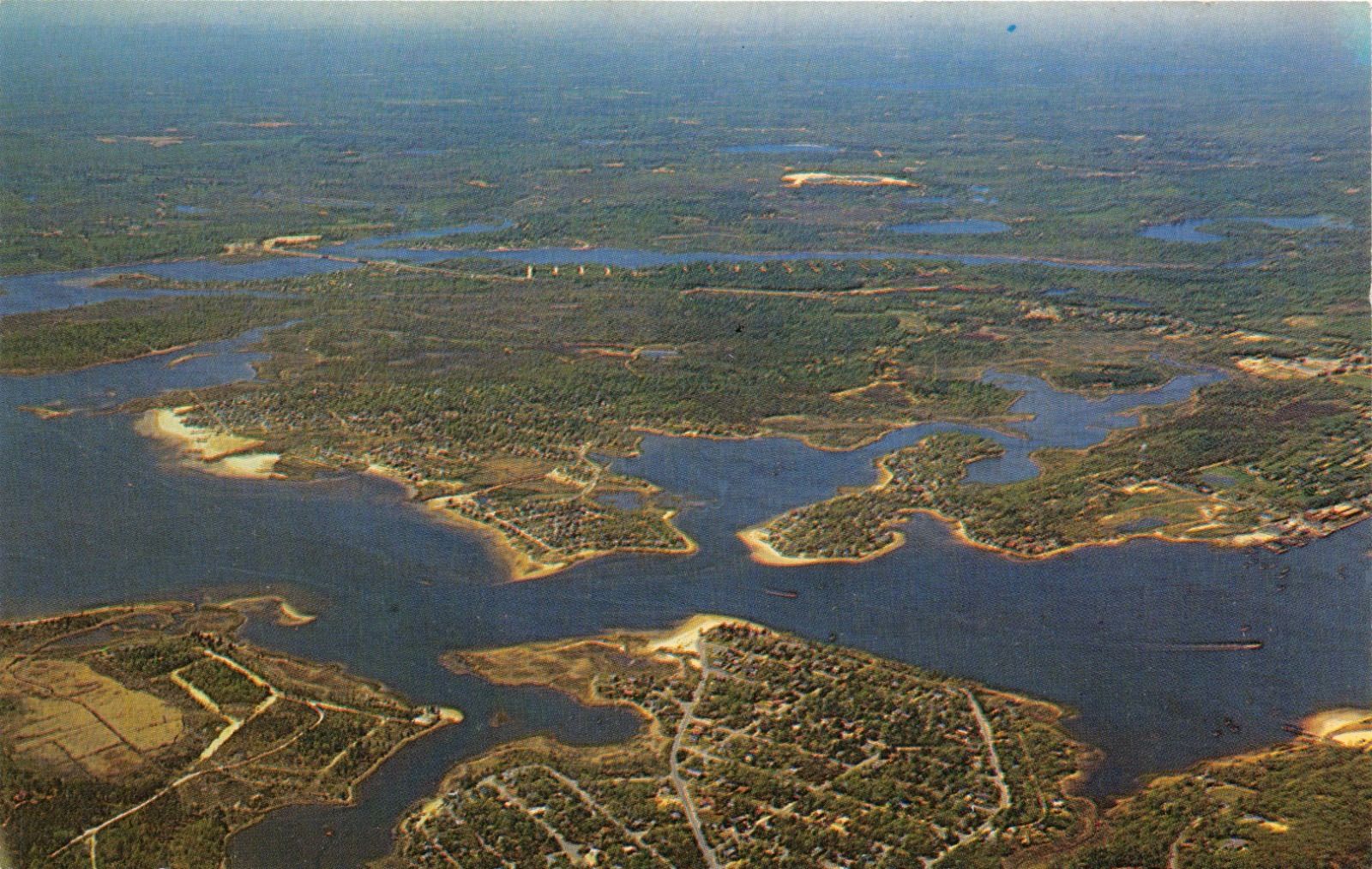 Wareham Beaches Massachusetts & the Ware River~Aerial View Postcard ...