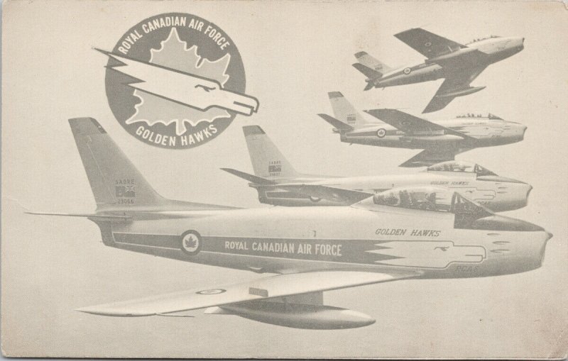 Golden Hawks Aircraft RCAF Aviation Royal Canadian Air Force Litho ...