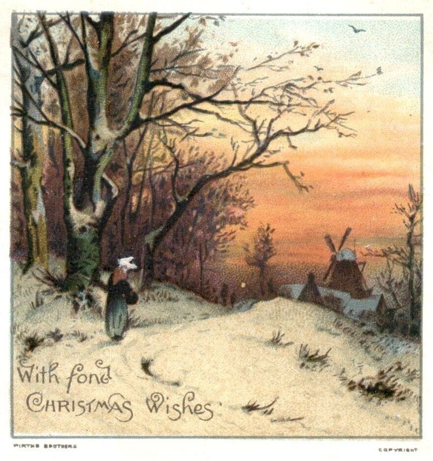 1870's-80's Wirth Brothers Fond Christmas Wishes Mica Victorian Trade ...