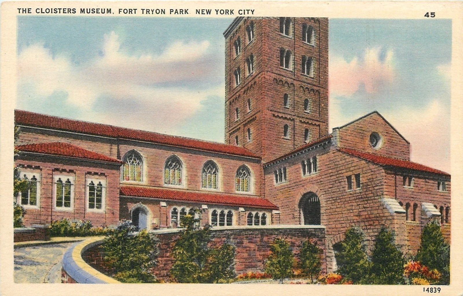 New York City~Fort Tryon Park~Cloisters Museum~1940s Postcard | United ...
