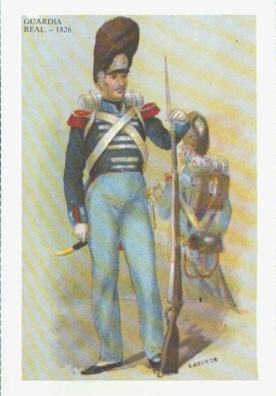 Postal 014562: Uniformes militares siglos XIX-XX: Guardia Real 1826 ...