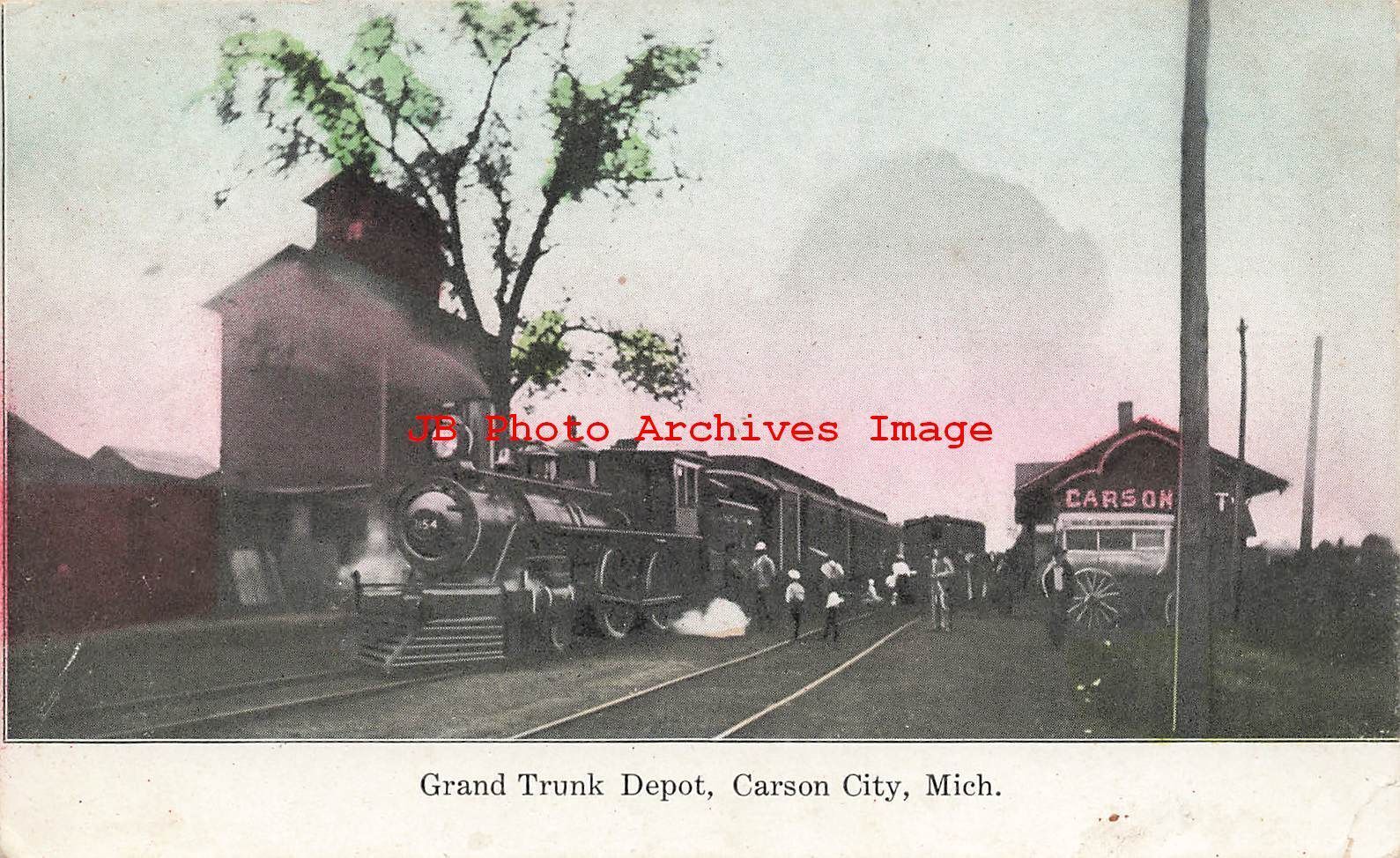 MI, Carson City, Michigan, Grand Trunk Railroad Station, Exterior View ...