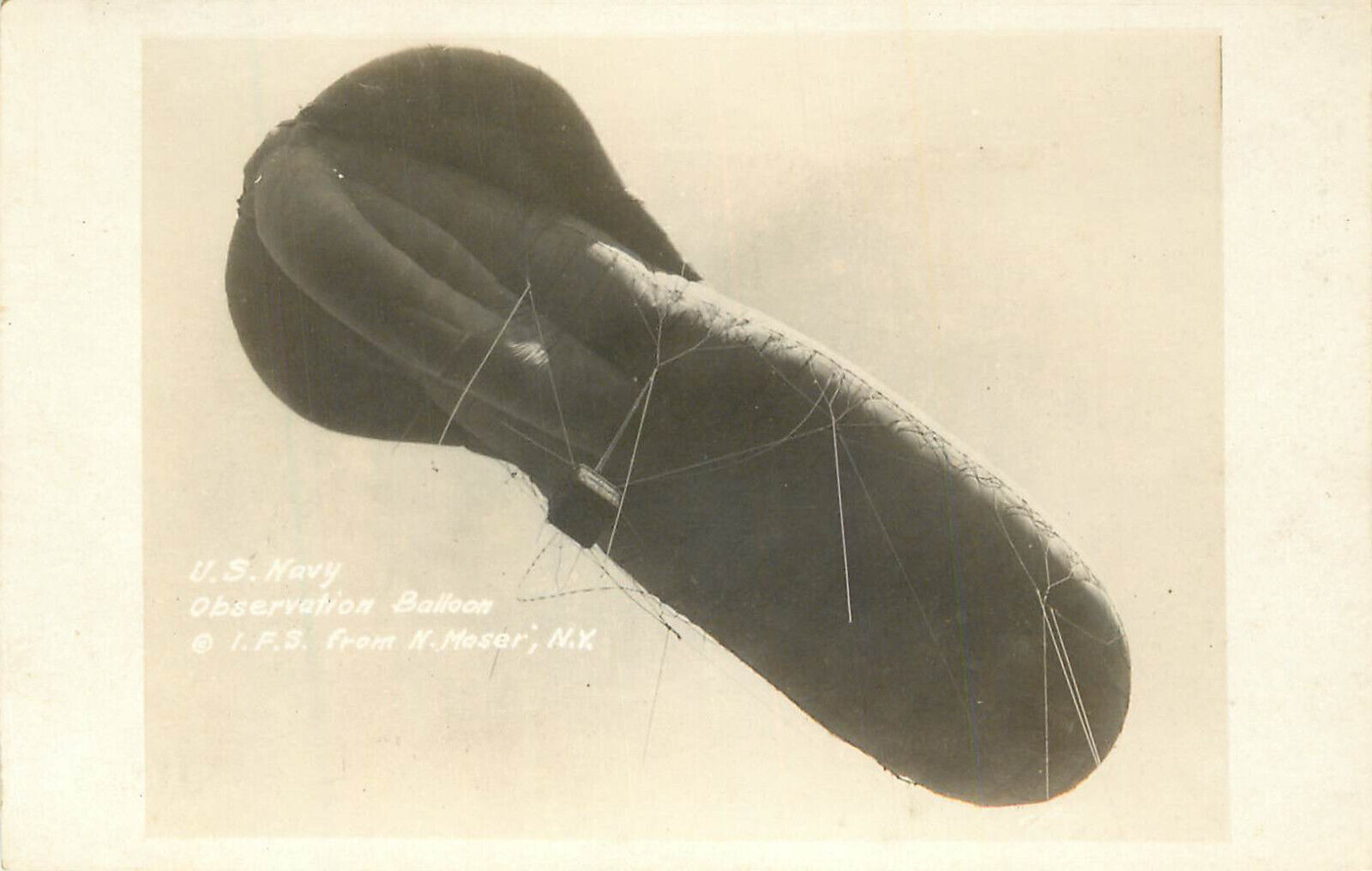 WWI Era RPPC Postcard U.S. Navy Observation Balloon I.F.S. From N ...