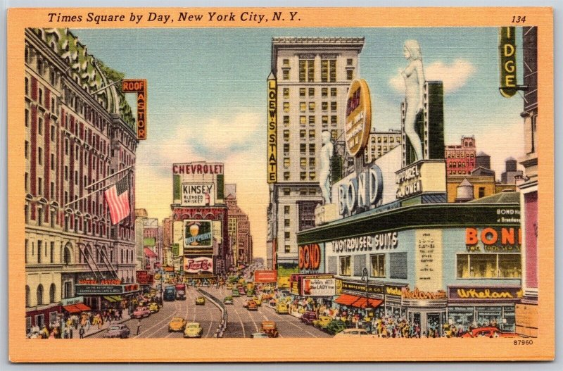 Vtg New York City NY Times Square Bond Chevrolet Pepsi Cola Signs 1940s ...