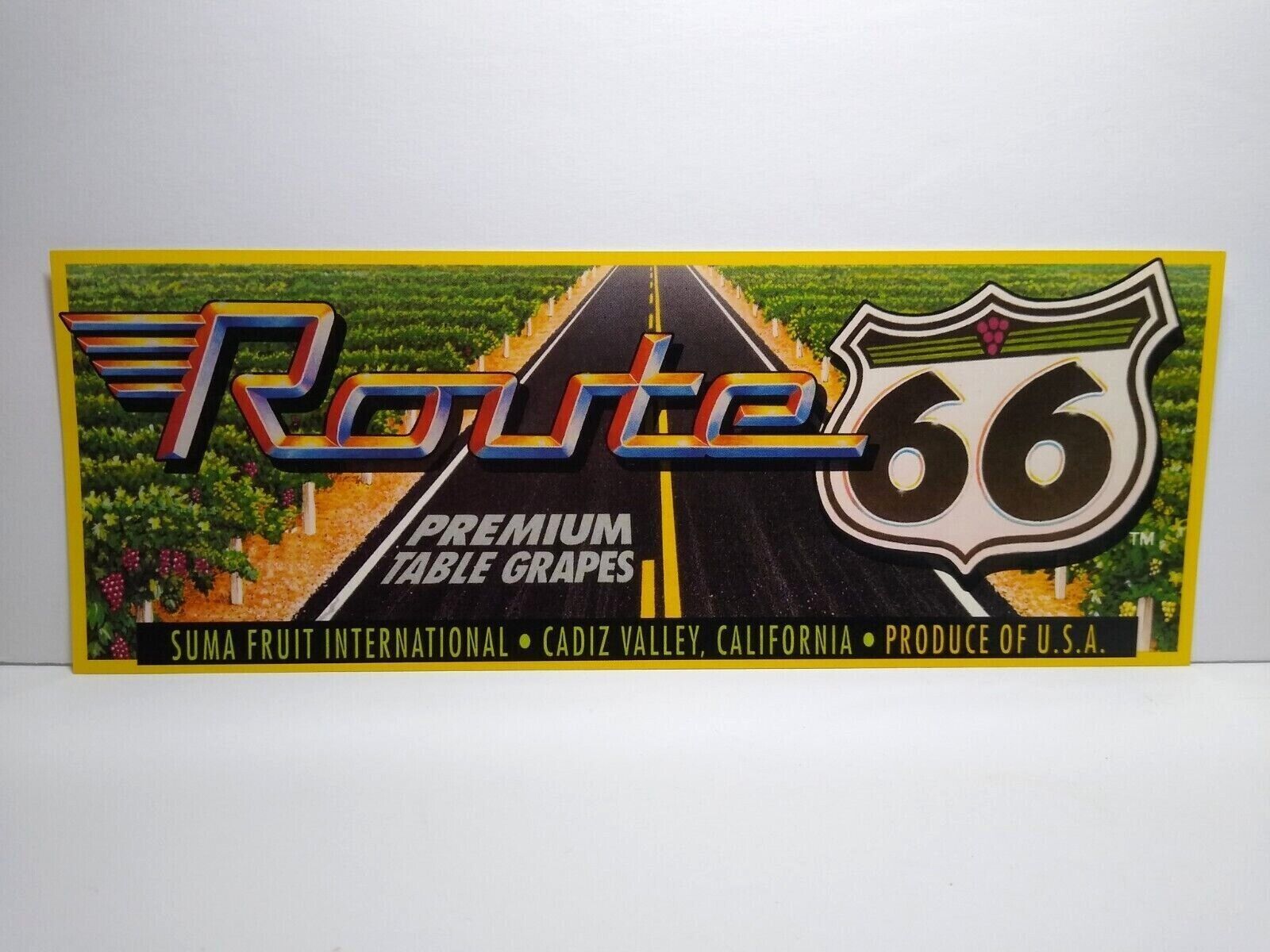 Route 66 Table Grapes Fruit Crate Label 1960's Vintage Famous Highway ...