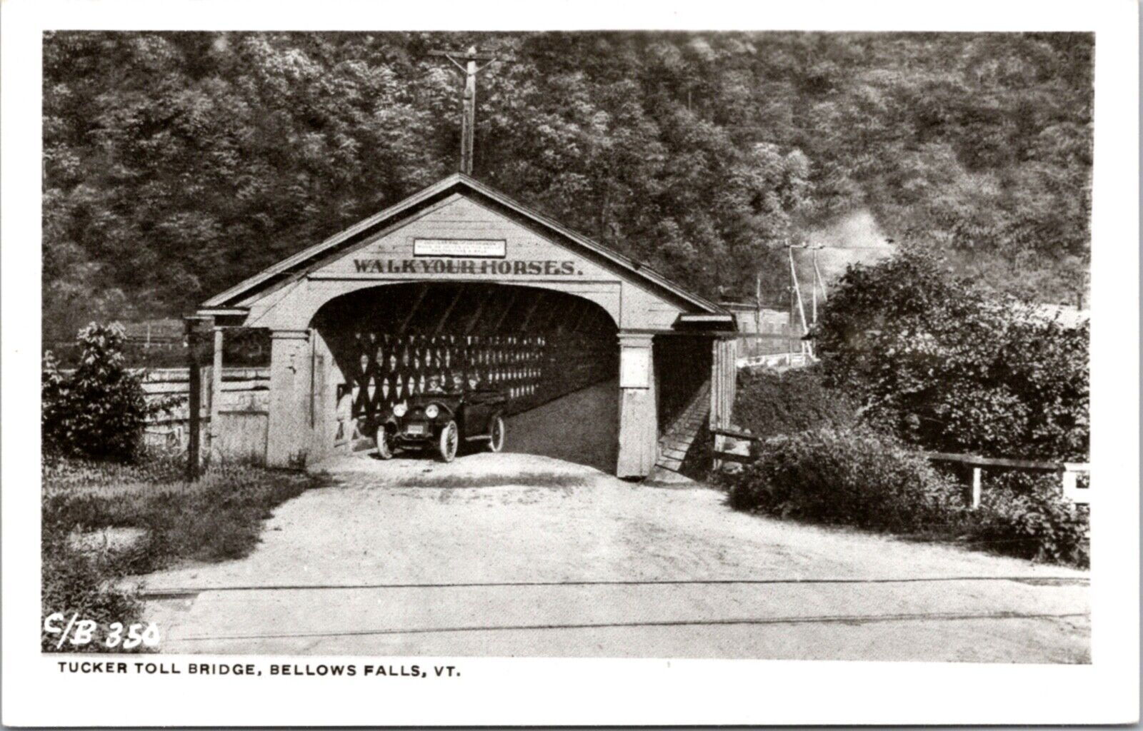 Real Photo Postcard Tucker Toll Bridge in Bellows Falls, Vermont ...
