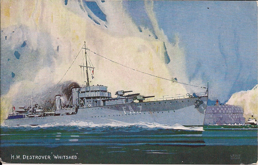 HMS Whitshed at Sea 1940 Royal Navy, Destroyer D77, WWII Service ...