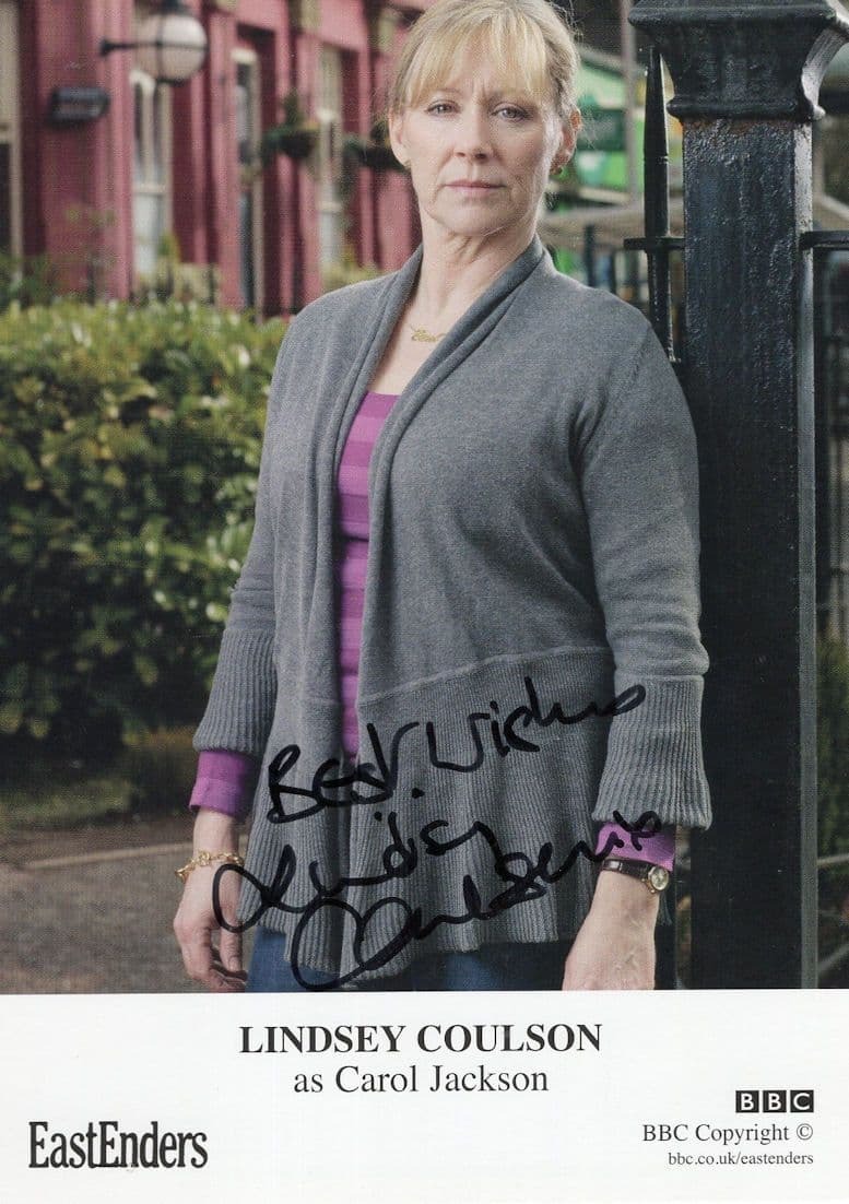 Lindsey Coulson as Carol Jackson Hand Signed Eastenders Cast Card ...