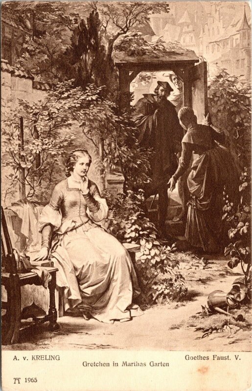 Gretchen In Marthas Garden Faust Act V Famous Theatre Play Sepia DB ...